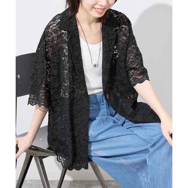 ZOZO問い合わせ番号:108035513ショップ:IENA，イエナブランド:SLOBE IENA，スローブイエナ商品名:レースシャツジャケットカテゴリ:ジャケット/アウター>その他アウターブランド品番:26010912038020素...