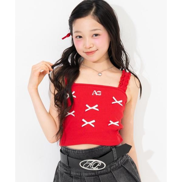 ZOZO問い合わせ番号:108035593ショップ:ANAP，アナップブランド:ANAP GiRL，アナップガール商品名:ランダムリボン パッド付キャミソールカテゴリ:トップス>キャミソールブランド品番:913-7958素材:本体/ポ...