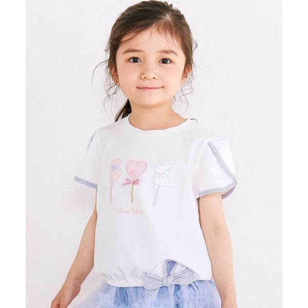 『タイムセール実施中』ZOZO問い合わせ番号:108035904ショップ:BEBE ONLINE STORE，ベベ オンラインストアブランド:SLAP SLIP，スラップスリップ商品名:「接触冷感」ドロストペタルスリーブ半袖Tシャツ(80~...