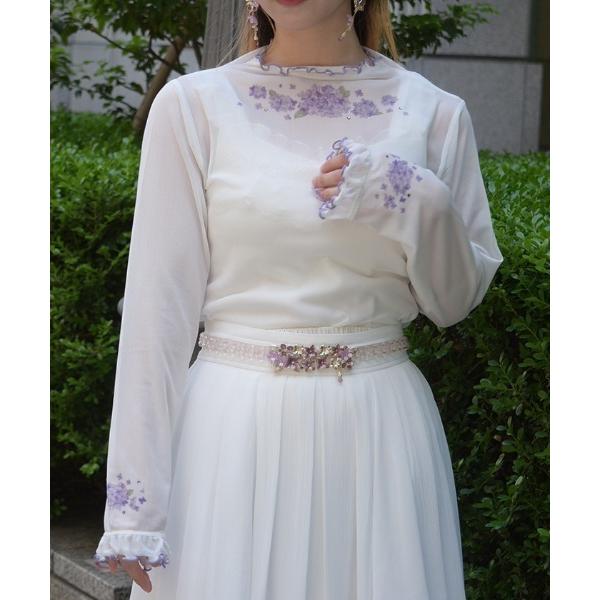 ZOZO問い合わせ番号:108036581ショップ:axes femme，アクシーズファムブランド:axes femme，アクシーズファム商品名:紫陽花プリントシアーインナーカテゴリ:トップス>Tシャツ/カットソーブランド品番:TS6...