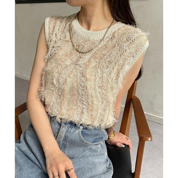 ZOZO問い合わせ番号:108036712ショップ:Thevon.，ゼヴォンブランド:Thevon，ゼボン商品名:フリンジノースリニットカテゴリ:トップス>ニット/セーターブランド品番:PGD1061605C0002素材:レーヨン　8...