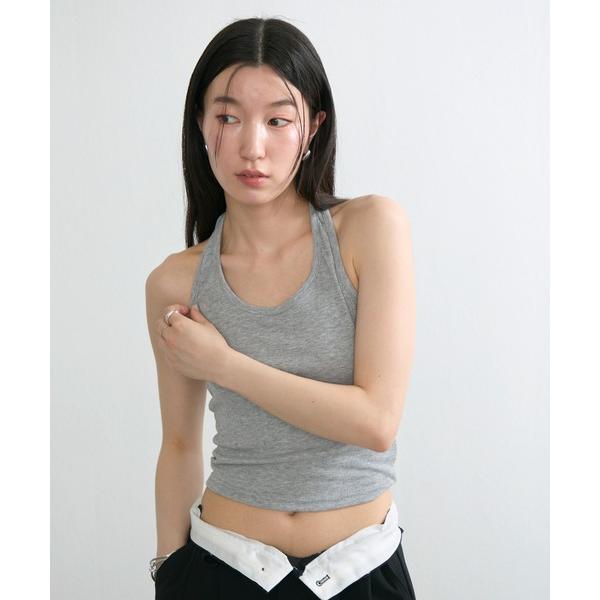 ZOZO問い合わせ番号:108038935ショップ:Avenue，アヴェニューブランド:NUJOH，ヌゾ商品名:Rib Halter Sleeveless Top / リブホルタースリーブレストップカテゴリ:トップス>タンクトップブラ...