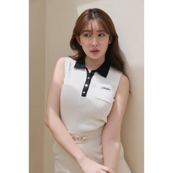 ZOZO問い合わせ番号:108040091ショップ:Her lip to，ハーリップトゥブランド:Her lip to，ハーリップトゥー商品名:Calina Polo Knit Topカテゴリ:トップス>ニット/セーターブランド品番:...
