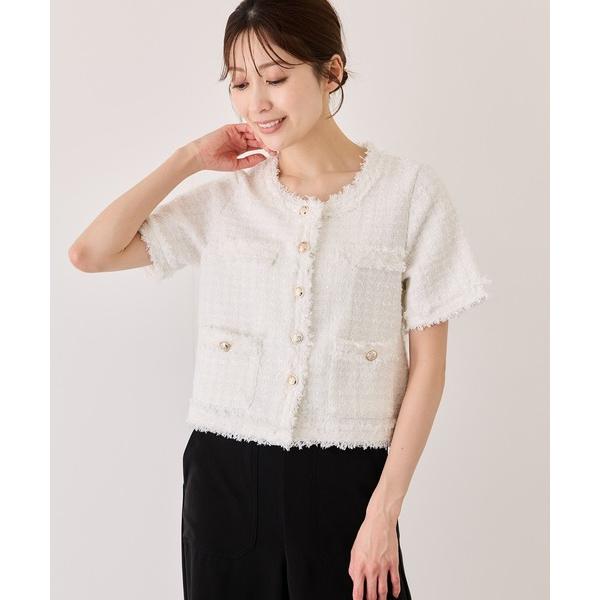 ZOZO問い合わせ番号:108076595ショップ:JAYRO，ジャイロブランド:Jayro，ジャイロ商品名:胸元フェイクポケット付きツイードジャケットカテゴリ:ジャケット/アウター>ノーカラージャケットブランド品番:2026-A-F...