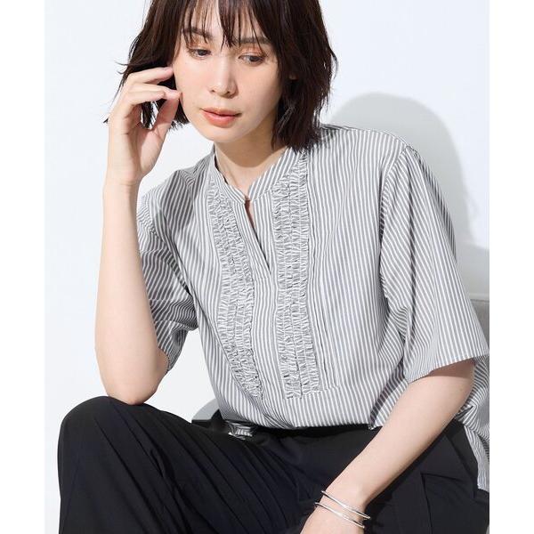 ZOZO問い合わせ番号:108112633ショップ:INDIVI，インディヴィブランド:INDIVI，インディヴィ商品名:【UVケア／吸汗速乾／着映え】フリルピンタックブラウスカテゴリ:トップス>シャツ/ブラウスブランド品番:127-...