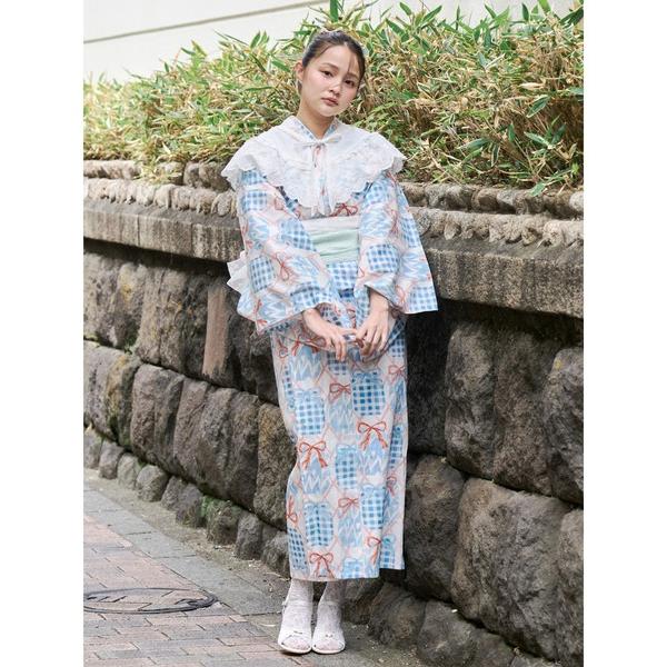 ZOZO問い合わせ番号:108112725ショップ:merry jenny，メリージェニーブランド:merry jenny，メリージェニー商品名:ひみつのゆらめきフレーム浴衣3点セットカテゴリ:水着/着物・浴衣>浴衣ブランド品番:28...