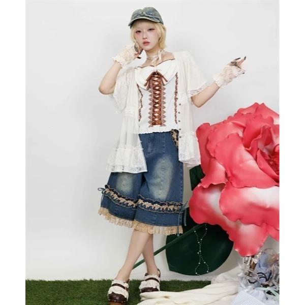 ZOZO問い合わせ番号:108113822ショップ:axes femme，アクシーズファムブランド:myu:loret，ミュウロレット商品名:ビッグリボン×編上キャミカテゴリ:トップス>キャミソールブランド品番:TS2X566素材:(...