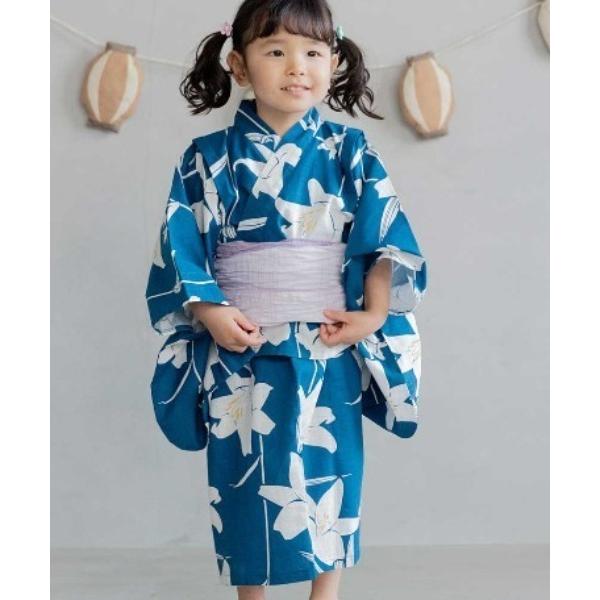 ZOZO問い合わせ番号:108114076ショップ:FELISSIMO，フェリシモブランド:フェリシモMama，フェリシモママ商品名:Ｍｏｒｅｄｄｅ　着付けいらずで着脱簡単　綿１００％の大人気分な本格二部式浴衣「百合紺青」カテゴリ:水着/着...