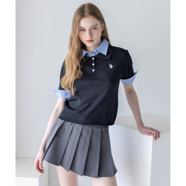 ZOZO問い合わせ番号:108154789ショップ:clear，クリアブランド:U.S. POLO ASSN.，ユーエスポロアッスン，clear，クリア商品名:【U.S. POLO ASSN.】clear 別注 布帛ドッキングダブルカラーニ...