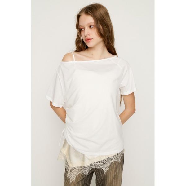 ZOZO問い合わせ番号:108191018ショップ:SLY，スライブランド:SLY，スライ商品名:SATIN LACE DOCKING TOPS サテンレースドッキングトップス 夏服カテゴリ:トップス>Tシャツ/カットソーブランド品番...