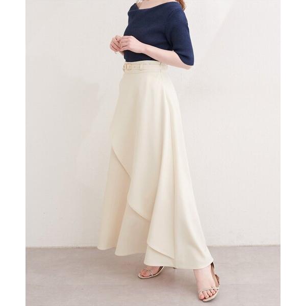 ZOZO問い合わせ番号:108195136ショップ:natural couture，ナチュラルクチュールブランド:natural couture，ナチュラルクチュール商品名:ゴールドバックル付きラップフレアスカートカテゴリ:スカート>...
