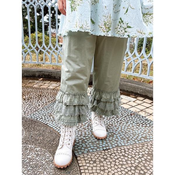 ZOZO問い合わせ番号:108195635ショップ:PINK HOUSE，ピンクハウスブランド:PINK HOUSE，ピンクハウス商品名:裾フリル使いパンツカテゴリ:パンツ>その他パンツブランド品番:A2163FP 014素材:綿88...