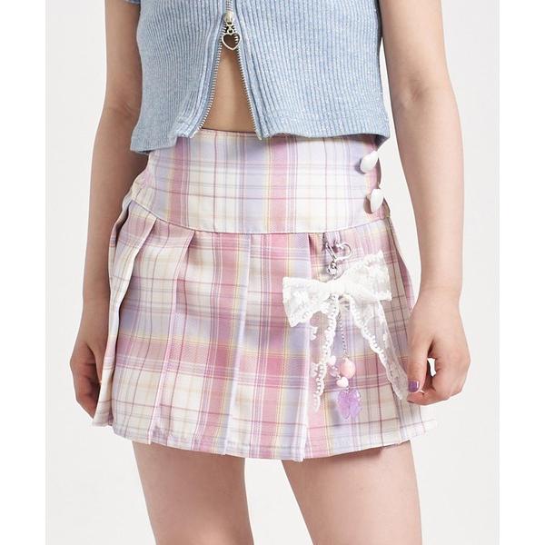 ZOZO問い合わせ番号:108230763ショップ:ANAP，アナップブランド:ANAP kids，アナップキッズ商品名:チャーム付 サイドハートボタン プリーツスカートカテゴリ:スカート>スカートブランド品番:421-3632素材:...
