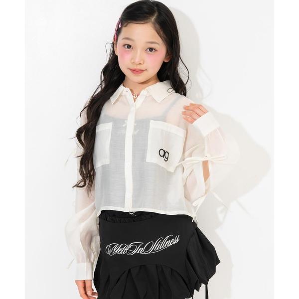 ZOZO問い合わせ番号:108230765ショップ:ANAP，アナップブランド:ANAP GiRL，アナップガール商品名:袖リボンデザイン シアーシャツカテゴリ:トップス>シャツ/ブラウスブランド品番:913-7959素材:ポリエステ...