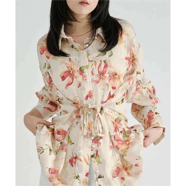 ZOZO問い合わせ番号:108259383ショップ:Ezick，エジックブランド:Ezick，エジック商品名:Flower waist mark sheer shirt  / ウエストコードフラワーシアーシャツカテゴリ:トップス>シャ...