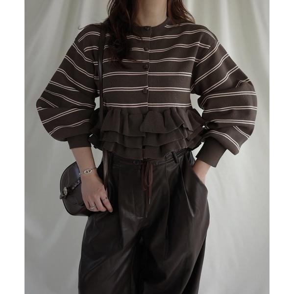ZOZO問い合わせ番号:108259474ショップ:WILLFULLY，ウィルフリーブランド:WILLFULLY，ウィルフリー商品名:hem ruffle frill knit cardiganカテゴリ:トップス>Tシャツ/カットソー...