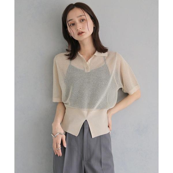 ZOZO問い合わせ番号:108276084ショップ:unit lab，ユニットラボブランド:&amp;g'aime，アンジェム商品名:【＆ｇ'aime 】ラメメッシュポロニット　Glitter Mesh Polo Knitカテゴリ:トップス...