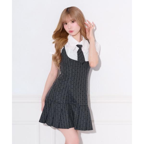 ZOZO問い合わせ番号:108312241ショップ:apres jour，アプレジュールブランド:apres jour，アプレジュール商品名:【2way】ネクタイ付きプリーツミニキャミワンピースカテゴリ:ワンピース/ドレス>ワンピース...