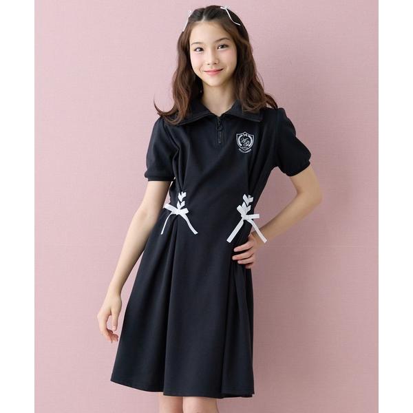 ZOZO問い合わせ番号:108384421ショップ:cross marche，クロスマルシェブランド:Amourire girl，アムリールガール，cross marche，クロスマルシェ商品名:レースアップハーフジップ半袖ワンピースドレス...