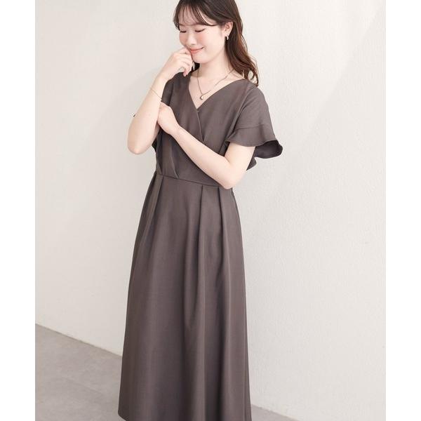 ZOZO問い合わせ番号:108384526ショップ:natural couture，ナチュラルクチュールブランド:natural couture，ナチュラルクチュール商品名:【sherbet line】接触冷感カシュクールフリル袖ワンピース...