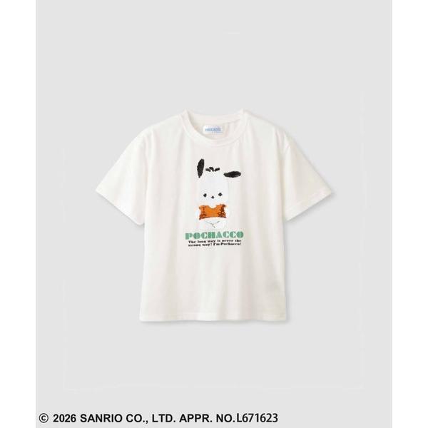 『タイムセール実施中』ZOZO問い合わせ番号:108422926ショップ:Mac-House，マックハウスブランド:sanrio，サンリオ，Mac-House，マックハウス商品名:Sanrio ポチャッコ スパンコール/サガラ刺繍 半袖Tシ...