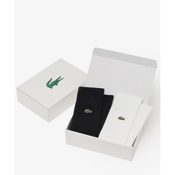 ※このアイテムは返品・交換対象外商品です。ZOZO問い合わせ番号:108460236ショップ:LACOSTE，ラコステブランド:LACOSTE，ラコステ商品名:【EC限定ギフトbox付き】ワニロゴ 1×1リブソックス2足セットカテゴリ:レッ...