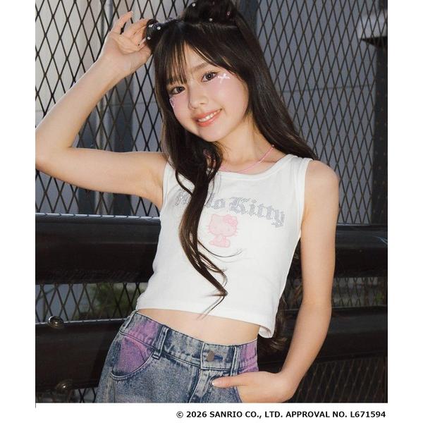 ZOZO問い合わせ番号:108461572ショップ:ANAP，アナップブランド:ANAP GiRL，アナップガール商品名:ANAPGIRL×HELLOKITTYラインストーンロゴタンクトップカテゴリ:トップス>タンクトップブランド品番...