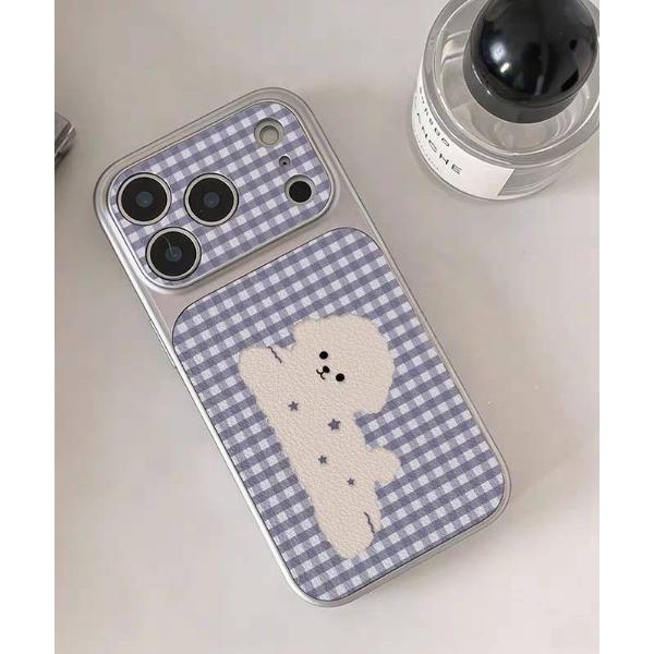 ZOZO問い合わせ番号:108463970ショップ:Vini，ヴィニブランド:Vini，ヴィニ商品名:フルスクリーンカバー ギンガムチェック もふもふ アニマル iPhone ケース 13.14.15.16.17.17Proカテゴリ:PC・...