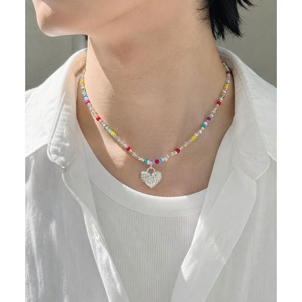 『タイムセール実施中』ZOZO問い合わせ番号:108502517ショップ:Rora，ローラブランド:Blanc de Blue，ブランドブルー商品名:マルチカラービーズ ハートネックレスカテゴリ:アクセサリー>ネックレスブランド品番:...
