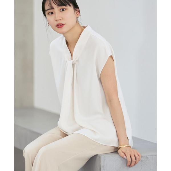 ZOZO問い合わせ番号:108503797ショップ:Spick &amp; Span，スピック アンド スパンブランド:NOBLE，ノーブル商品名:《追加》【洗える】ボウタイライクノースリブラウス3カテゴリ:トップス>シャツ/ブラウス...