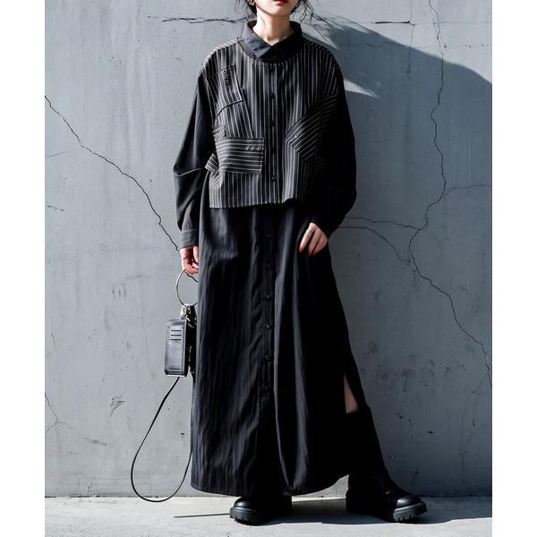 ZOZO問い合わせ番号:108504620ショップ:antiqua，アンティカブランド:antiqua，アンティカ商品名:ストライプ ベスト シャツワンピースカテゴリ:ワンピース/ドレス>シャツワンピースブランド品番:PK-01440...