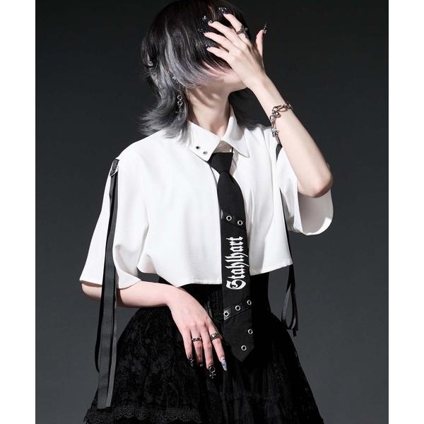 ZOZO問い合わせ番号:108504871ショップ:Ellno Loset，エルノロゼットブランド:Ellno Loset，エルノロゼット商品名:【無味コラボ】刺繍ネクタイツキショルダーコードフラシシャツカテゴリ:トップス>シャツ/ブ...