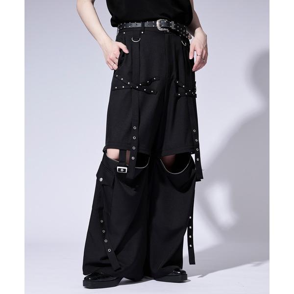 ZOZO問い合わせ番号:108504886ショップ:Ellno Loset，エルノロゼットブランド:Ellno Loset，エルノロゼット商品名:【無味コラボ】2wayハトメベルトデザインカーゴパンツカテゴリ:パンツ>カーゴパンツブラ...