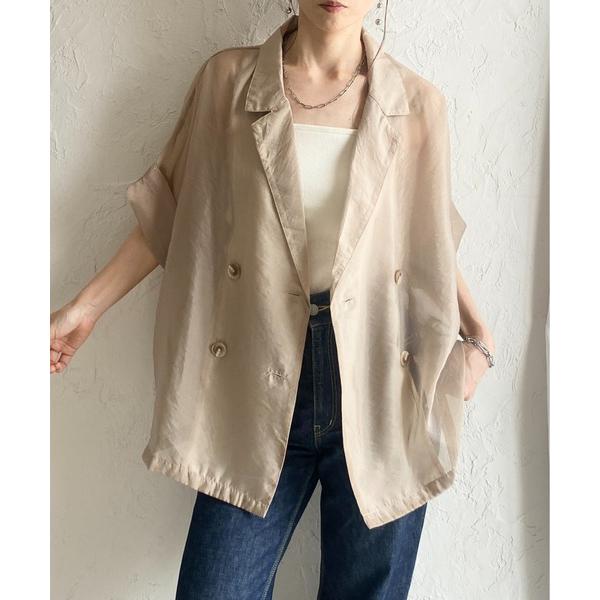 『タイムセール実施中』ZOZO問い合わせ番号:108543689ショップ:wears，ウェアーズブランド:She's Closet，シーズクローゼット商品名:半袖 オーバーサイズ ダブル シアー テーラードジャケットカテゴリ:ジャケット/ア...
