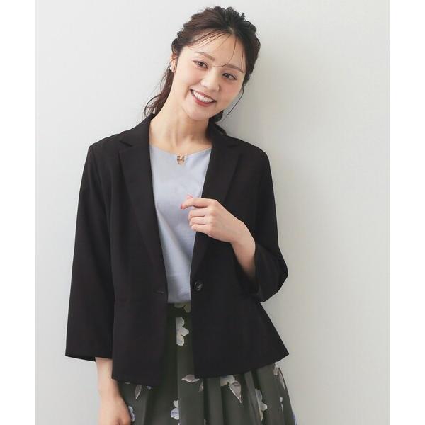 ZOZO問い合わせ番号:108545215ショップ:index，インデックスブランド:index，インデックス商品名:【接触冷感／防シワ】ひんやり7分袖テーラードジャケット《洗濯機OK》カテゴリ:ジャケット/アウター>テーラードジャケ...