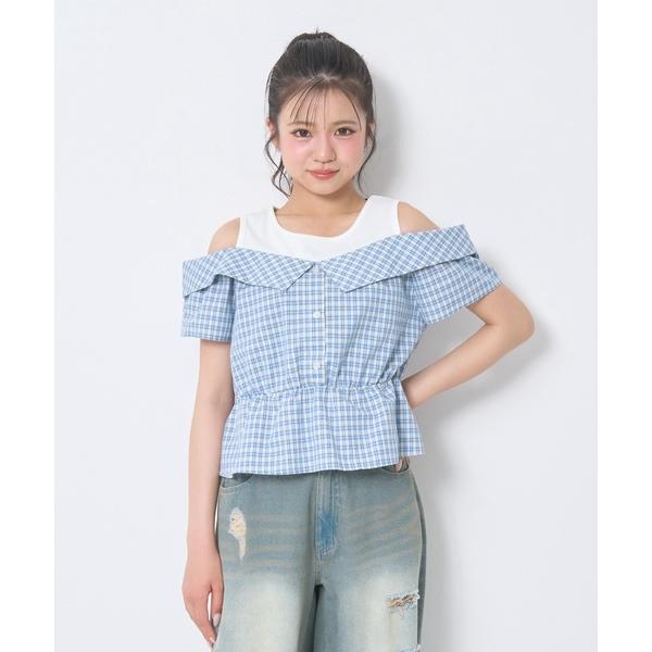 ZOZO問い合わせ番号:108580619ショップ:NARUMIYA ONLINE，ナルミヤ オンラインブランド:LOVETOXIC，ラブトキシック商品名:肩開きドッキングブラウスカテゴリ:トップス>シャツ/ブラウスブランド品番:83...