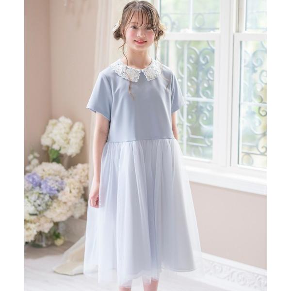 ZOZO問い合わせ番号:108652246ショップ:Catherine Cottage，キャサリンコテージブランド:Catherine Cottage，キャサリンコテージ商品名:レース襟チュールスカートワンピース 半袖 juniorカテゴリ...