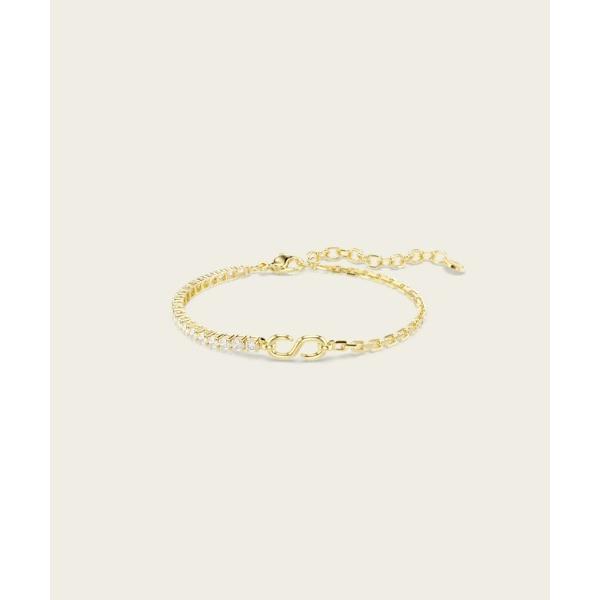 ZOZO問い合わせ番号:108653110ショップ:SWAROVSKI，スワロフスキーブランド:SWAROVSKI，スワロフスキー商品名:【公式】【スワロフスキー】Matrix ブレスレット， ラウンドカット， ホワイト， 18Kゴールドコ...