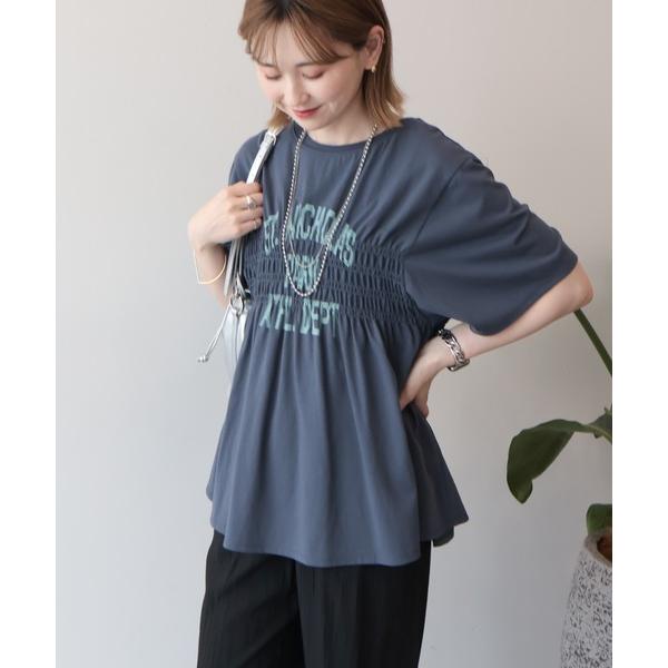 ZOZO問い合わせ番号:108655725ショップ:AMERICAN HOLIC，アメリカンホリックブランド:AMERICAN HOLIC，アメリカンホリック商品名:シャーリングプリントTシャツカテゴリ:トップス>Tシャツ/カットソー...