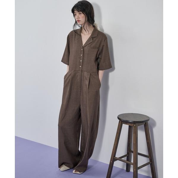 ZOZO問い合わせ番号:108656133ショップ:Auntie Rosa，アンティローザブランド:THE YOn，ザヨン商品名:ハーフスリーブシャツオールインワンカテゴリ:オールインワン・サロペット>サロペット/オーバーオールブラン...