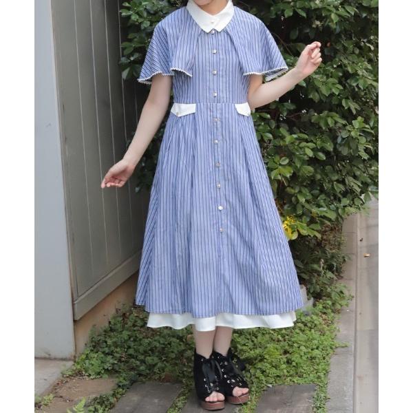 『タイムセール実施中』ZOZO問い合わせ番号:108656288ショップ:axes femme，アクシーズファムブランド:axes femme，アクシーズファム商品名:ケープ付きバイカラーワンピースカテゴリ:ワンピース/ドレス>ワンピ...