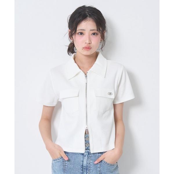 ZOZO問い合わせ番号:108695432ショップ:NARUMIYA ONLINE，ナルミヤ オンラインブランド:LOVETOXIC，ラブトキシック商品名:【LTXC/吸水速乾】衿つきジップ半袖テレコカテゴリ:トップス>シャツ/ブラウ...