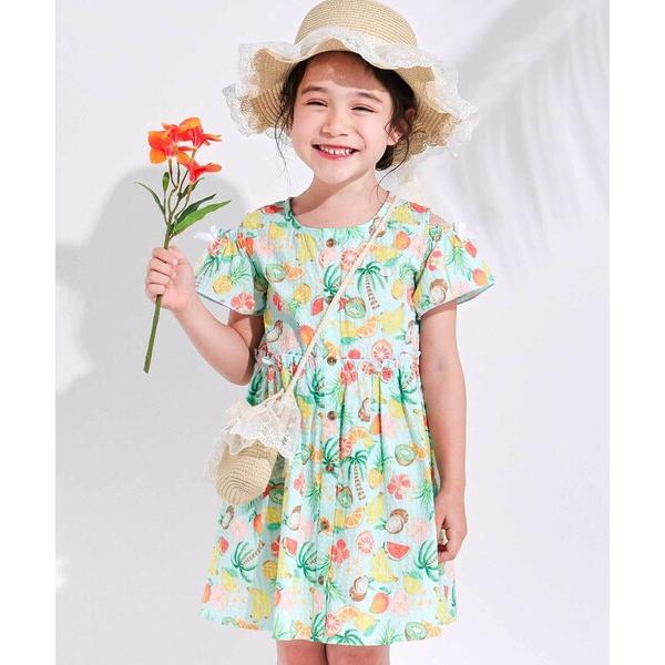 ZOZO問い合わせ番号:108695562ショップ:BEBE ONLINE STORE，ベベ オンラインストアブランド:SLAP SLIP，スラップスリップ商品名:【お揃い】トロピカル総柄肩開きワンピース(90~130cm)カテゴリ:ワンピ...
