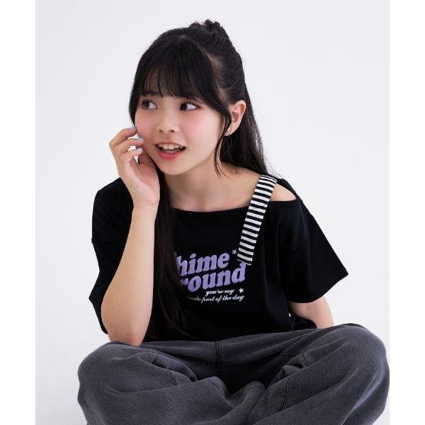 『タイムセール実施中』ZOZO問い合わせ番号:108700736ショップ:NARUMIYA ONLINE，ナルミヤ オンラインブランド:PINK-latte，ピンクラテ商品名:「接触冷感」アシンメトリー肩あき半袖Tカテゴリ:トップス>...