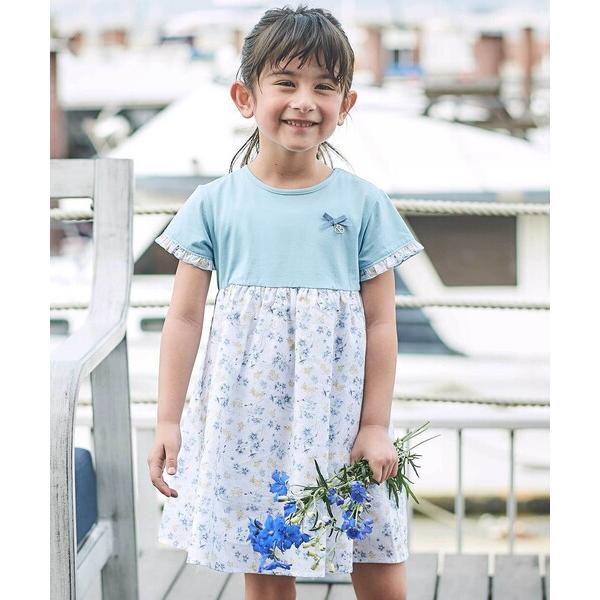 『タイムセール実施中』ZOZO問い合わせ番号:108700817ショップ:BEBE ONLINE STORE，ベベ オンラインストアブランド:BeBe，ベベ商品名:「お揃い」ドビーフラワープリント天竺切り替え半袖ワンピースカテゴリ:ワンピー...