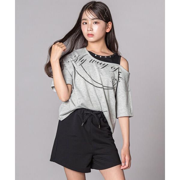 ZOZO問い合わせ番号:108700861ショップ:BEBE ONLINE STORE，ベベ オンラインストアブランド:ZIDDY，ジディ商品名:オフショルダー半袖Tシャツ＆パンツセット(130~160cm)カテゴリ:ジャケット/アウター&...
