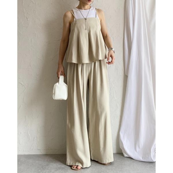 『タイムセール実施中』ZOZO問い合わせ番号:108702300ショップ:wears，ウェアーズブランド:She's Closet，シーズクローゼット商品名:タックペプラムキャミソールビスチェ＆ロングワイドパンツセットアップカテゴリ:ジャケ...