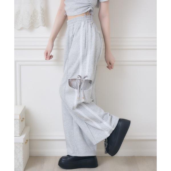 ZOZO問い合わせ番号:108741749ショップ:ROJITA，ロジータブランド:couture BY ROJITA，クチュールバイロジータ商品名:【セットアップ対応】サイドレースラメスウェットパンツカテゴリ:パンツ>スウェットパン...