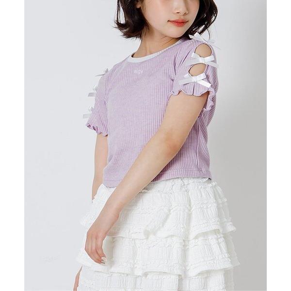 『タイムセール実施中』ZOZO問い合わせ番号:108891423ショップ:F.O.Online Store，エフオーオンラインストアブランド:algy，アルジー商品名:ラメテレコりぼん半袖Tシャツカテゴリ:トップス>Tシャツ/カットソ...