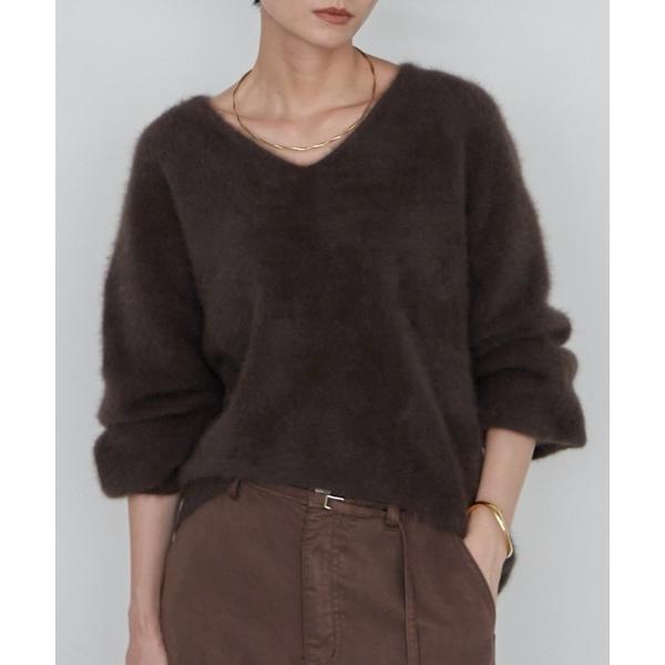 『タイムセール実施中』ZOZO問い合わせ番号:108932234ショップ:LOUNGEDRESS，ラウンジドレスブランド:LOUNGEDRESS，ラウンジドレス商品名:「新色登場」ファーカシミヤVニットカテゴリ:トップス>ニット/セー...
